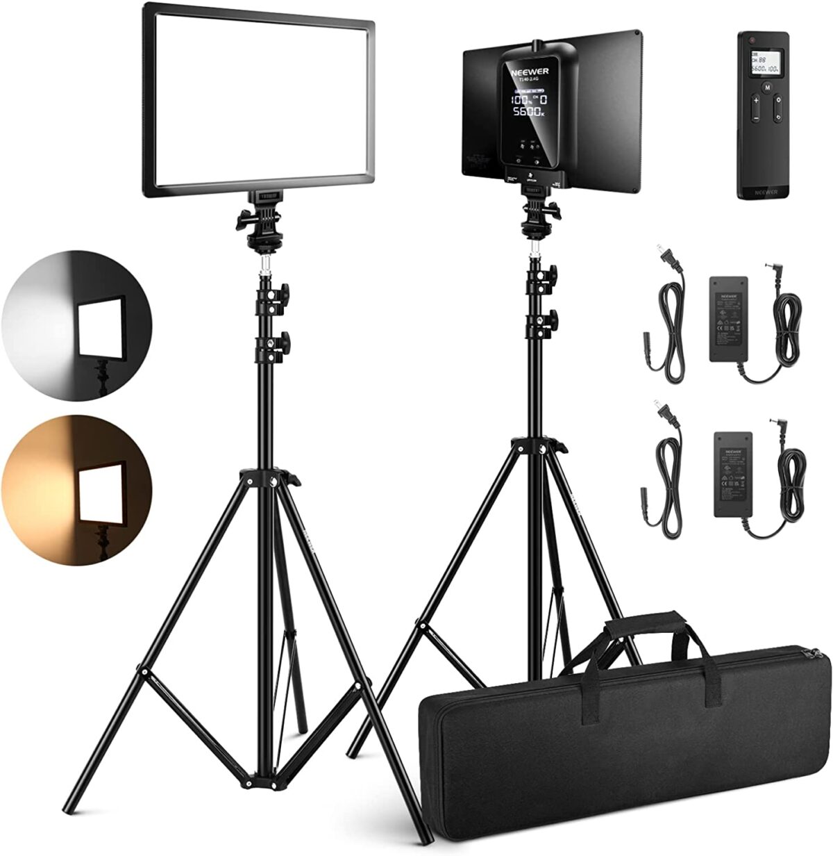 NEEWER 2 Packs 2.4G LED Panel Video Light