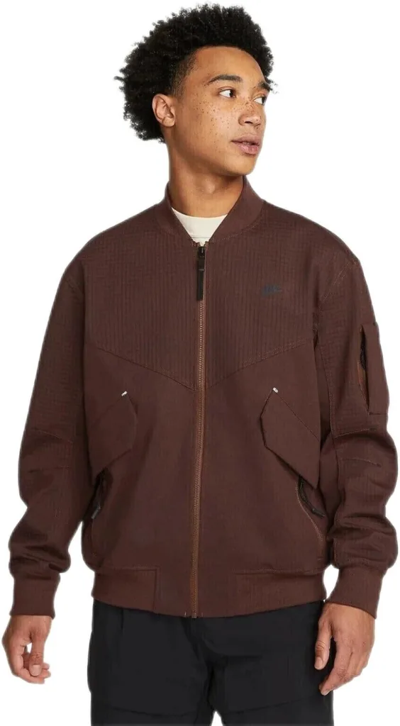 Brown Nike Tech Bomber Jacket - Stylish and Functional